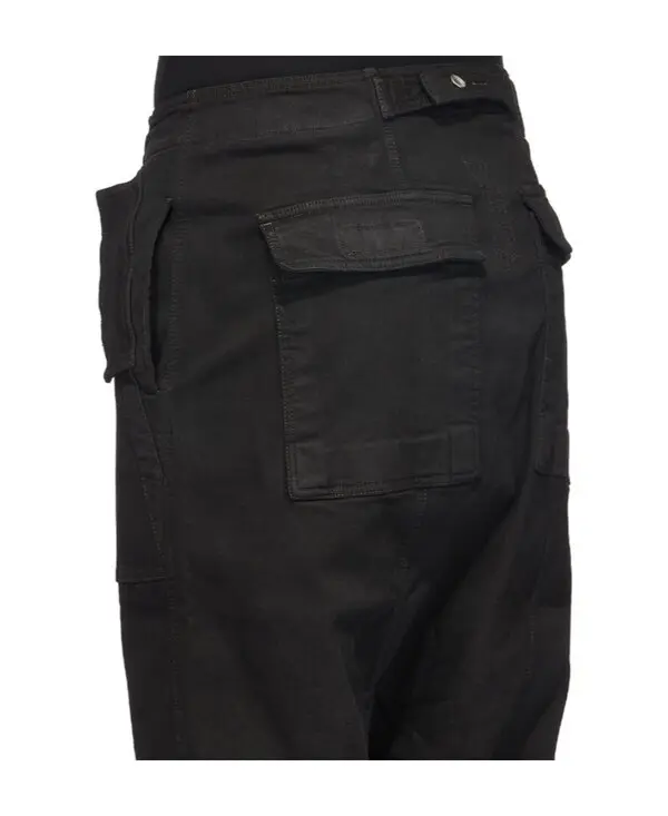 Rick Owens Diagonal Zipper Coated Denim Shorts