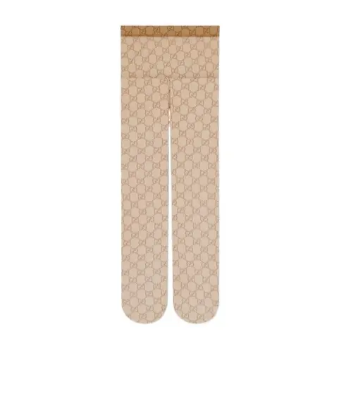 Gucci Printed Stretch Tights - Beige
