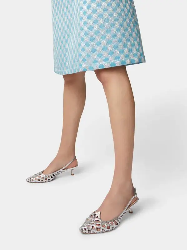 ROGER VIVIER Multistrap Slingback Pumps - Silver