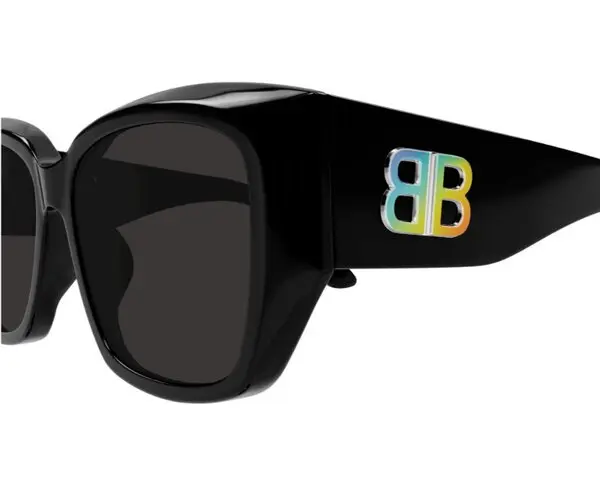 Balenciaga Bb Logo Square Frame Sunglasses - Black