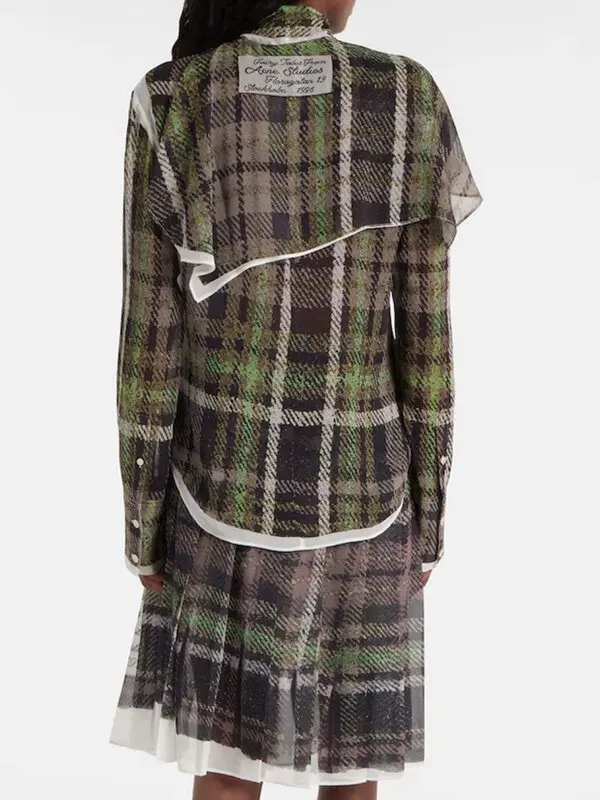 Acne Studios Checked Pussy-bow Blouse