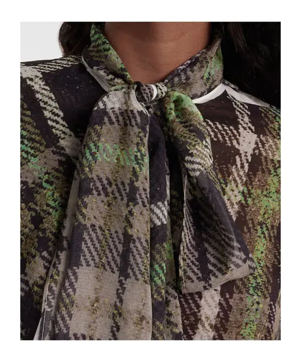 Acne Studios Checked Pussy-bow Blouse
