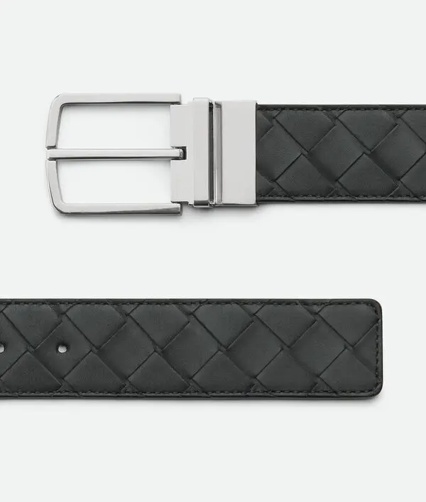 Bottega Veneta Intrecciato Reversible Buckle Belt - Black
