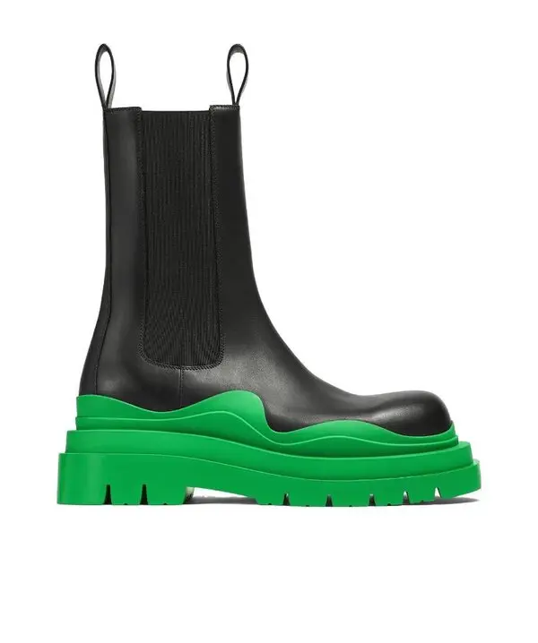 Bottega Veneta Tire Chelsea Boots - Black/grass