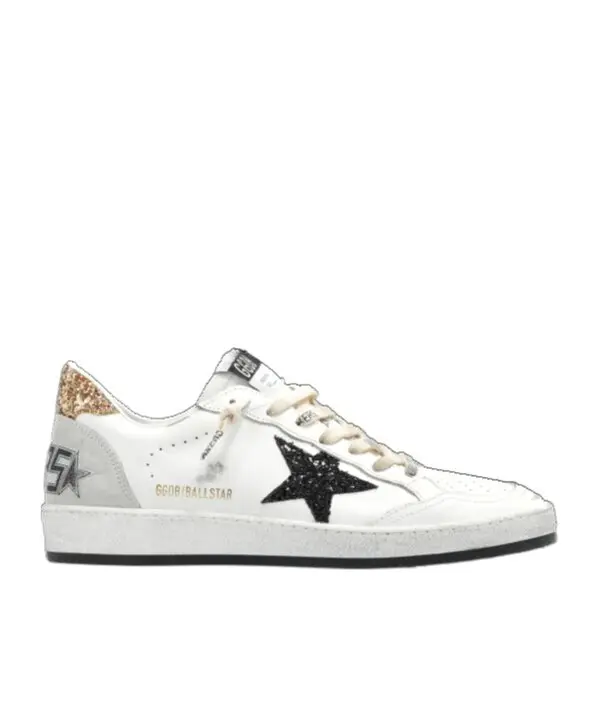 GOLDEN GOOSE Star Glittered Lace-up Sneakers - White