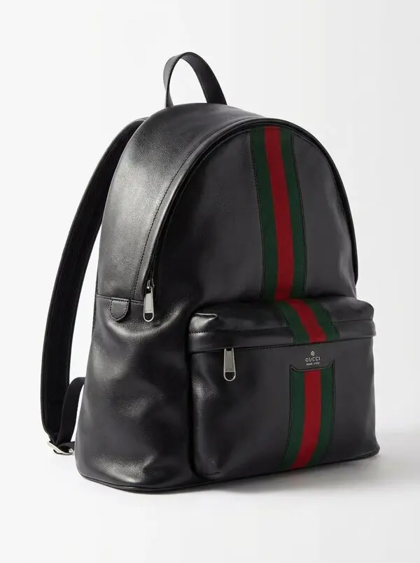 Gucci Web Trademark Large Backpack - Black