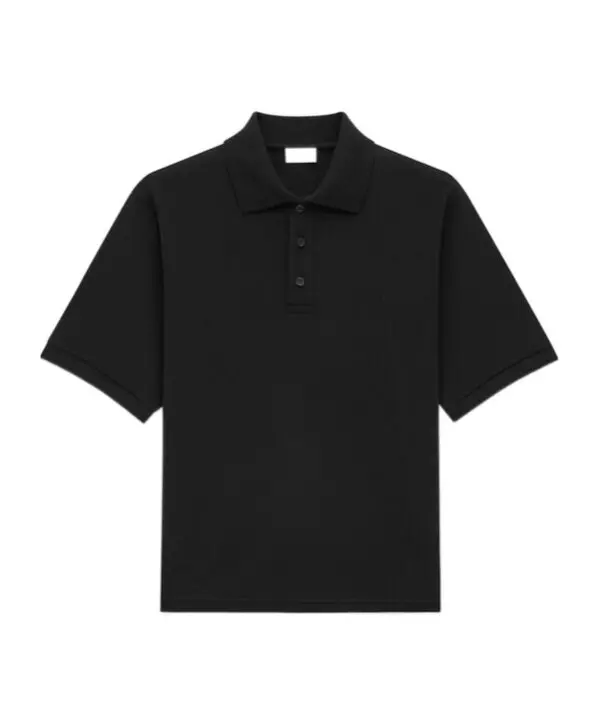 Saint Laurent Cassandre Short-sleeved Polo Shirt - Black