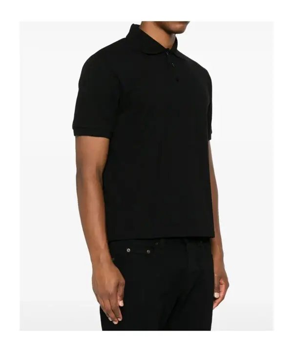 Saint Laurent Cassandre Short-sleeved Polo Shirt - Black