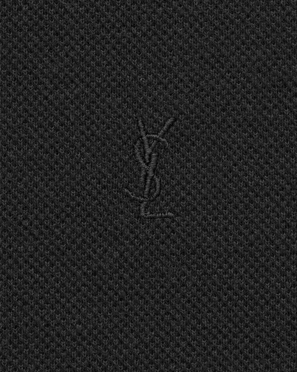Saint Laurent Cassandre Short-sleeved Polo Shirt - Black