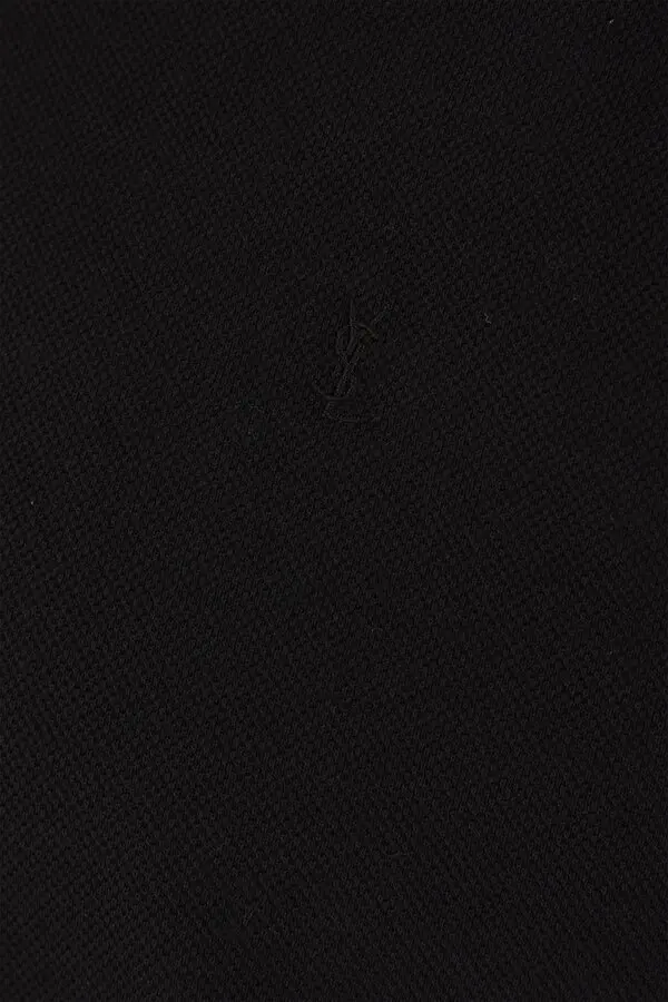 Saint Laurent Cassandre Short-sleeved Polo Shirt - Black