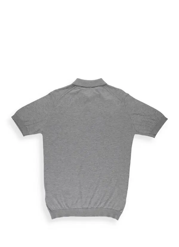 John Smedley Adrian Fine Knit Polo Shirt - Gray