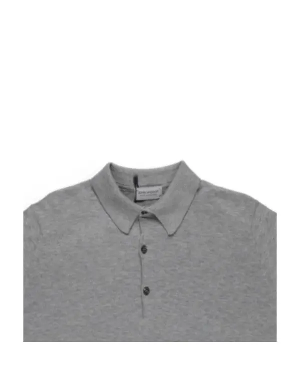 John Smedley Adrian Fine Knit Polo Shirt - Gray