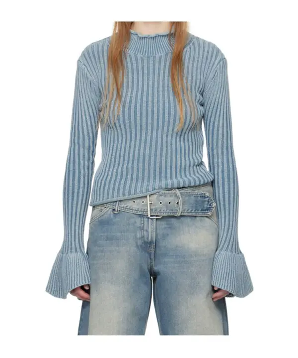 Acne Studios Ribbed Knit Jumper With Flared Cuffs
