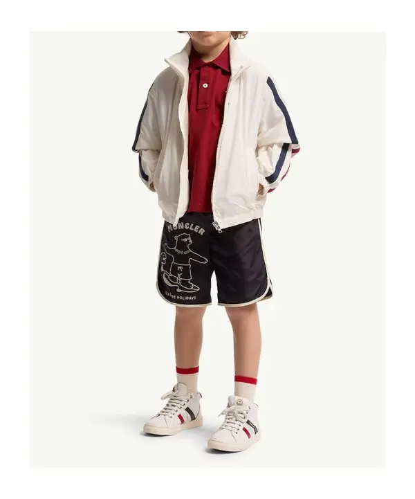 Moncler Zip-up Jacket With Striped Sleeves