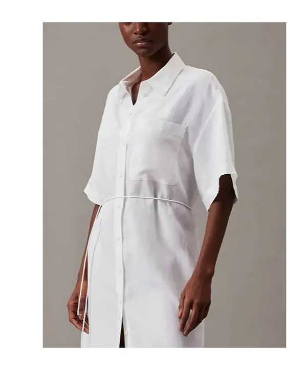 Calvin Klein Short Sleeve Belted Shirtdress