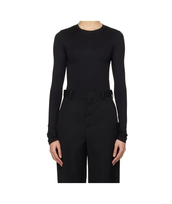 Wardrobe.NYC Long-sleeved Stretch T-shirt - Black
