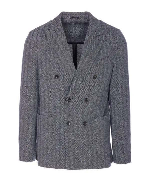 CIRCOLO 1901 Chevron Double-breasted Jacket - Gray