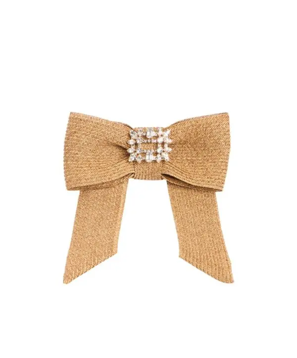 ROGER VIVIER Broche Bow Hair Clip - Crema Chiaro