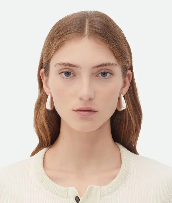 Bottega Veneta Small Fin Earrings - Silver