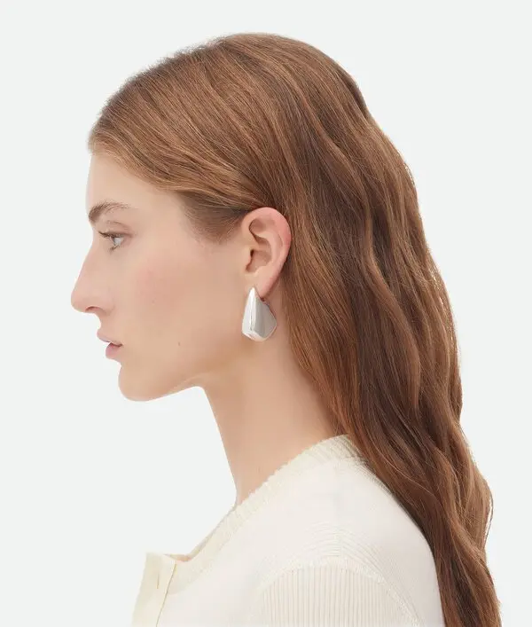 Bottega Veneta Small Fin Earrings - Silver