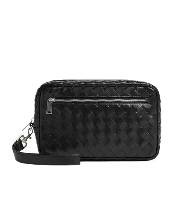 Bottega Veneta Intrecciato Zipped Handbag - Black