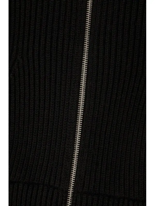 MAISON MARGIELA Ribbed Zip-up Cardigan - Black