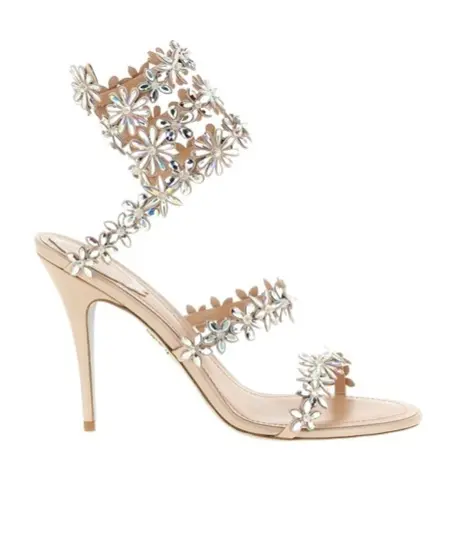 Rene Caovilla Eva Heeled Sandals - Nude