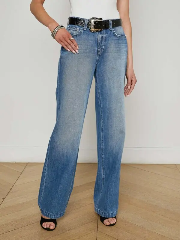 L'Agence Clayton Wide Leg Jeans