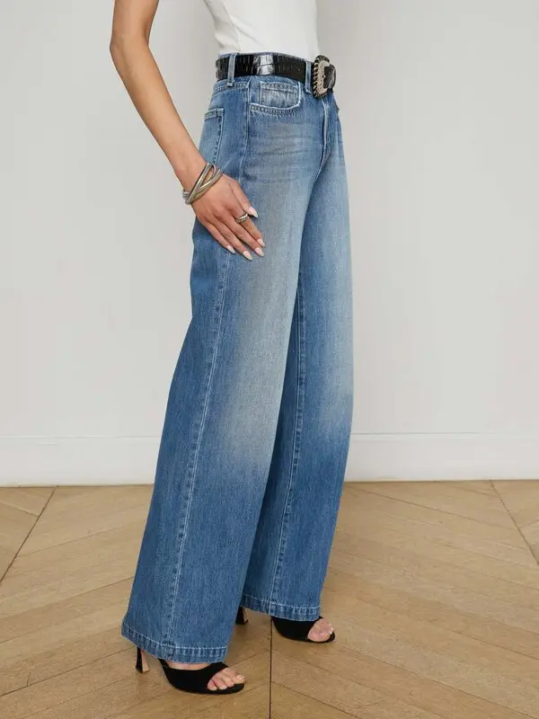 L'Agence Clayton Wide Leg Jeans