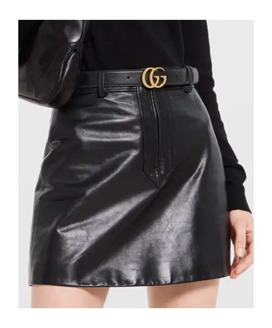 Gucci Double G Buckle Leather Belt - Black