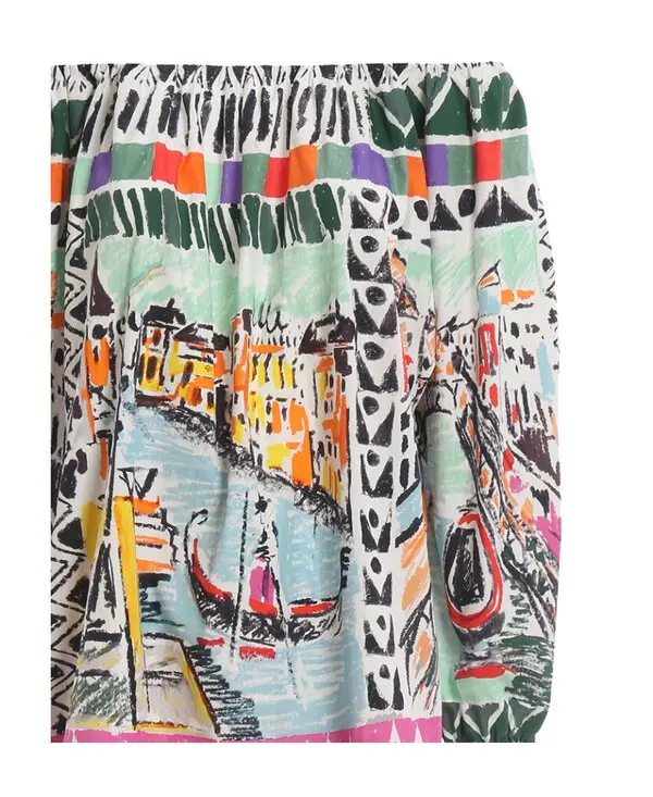 Prada Off-the-shoulder Printed Blouse