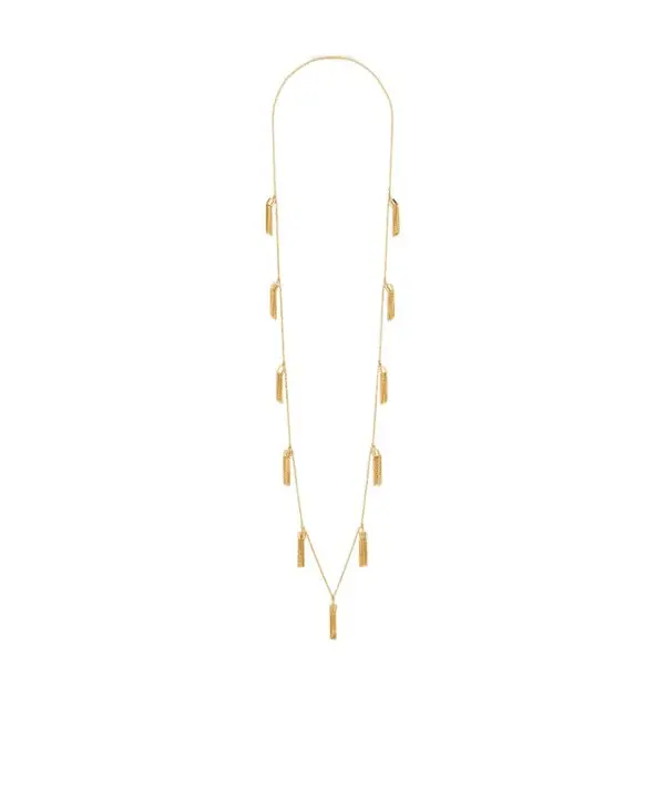 Celine Triomphe Folk Pompons Sautoir In Brass With Gold Finish - Yellow