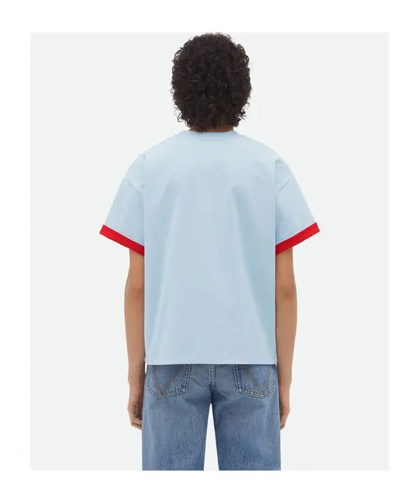 Bottega Veneta Crewneck T-shirt With Contrast Trim - Blue