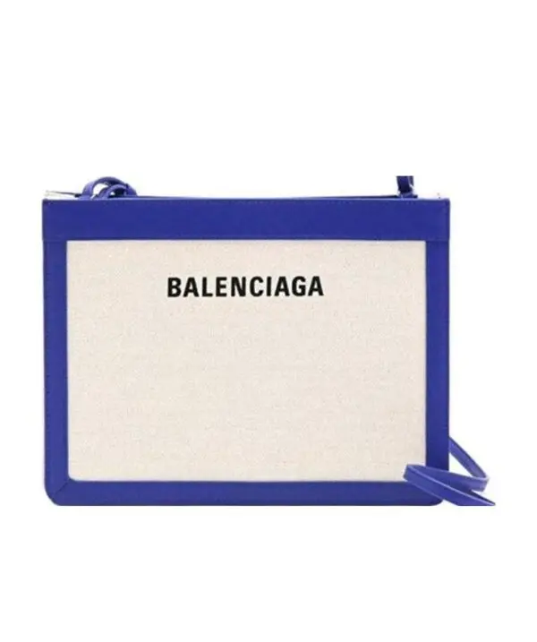 Balenciaga Logo Print Shoulder Bag - White