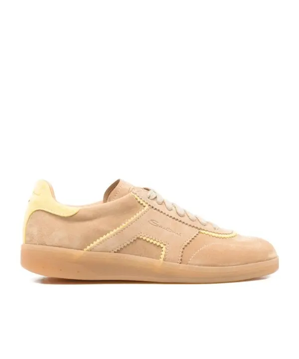 Santoni Logo Embossed Sneakers - Light Brown