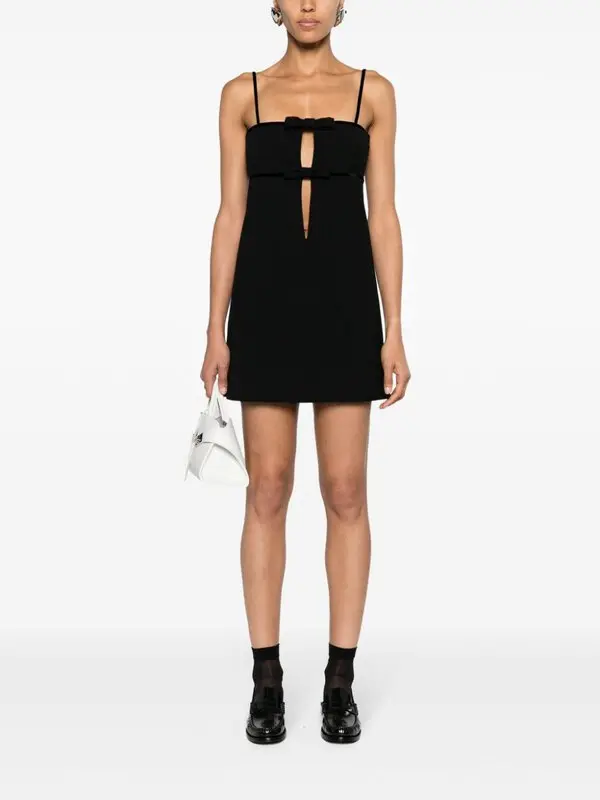 Celine Trapeze Mini Dress In Double Wool