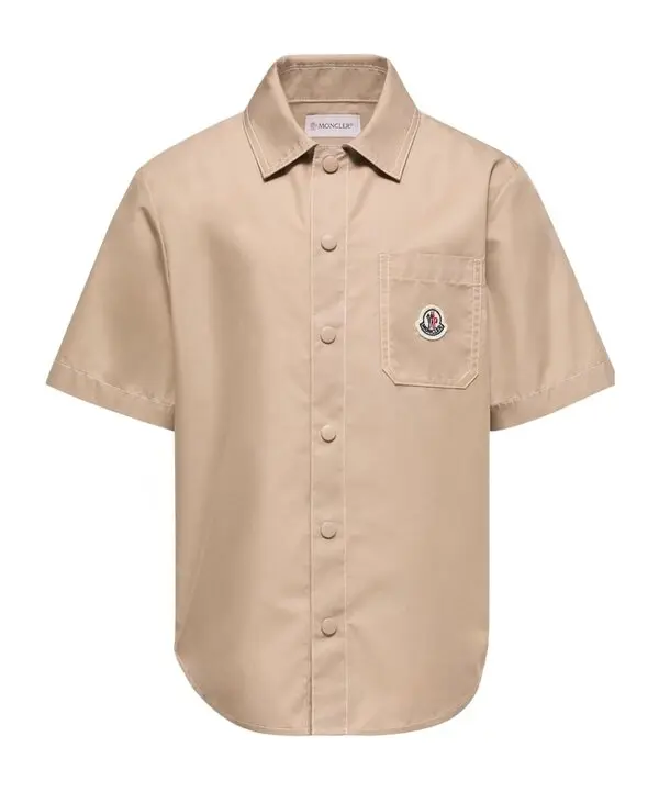 Moncler Short Sleeve Poplin Shirt - Beige