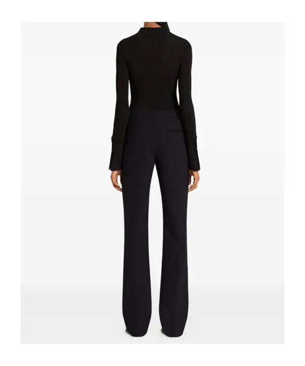 COURREGES Ribbed Polo Top With Button-up Placket