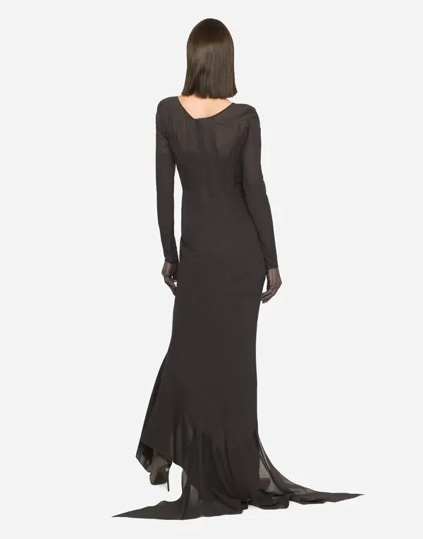 Dolce & Gabbana Long-sleeve Georgette Dress