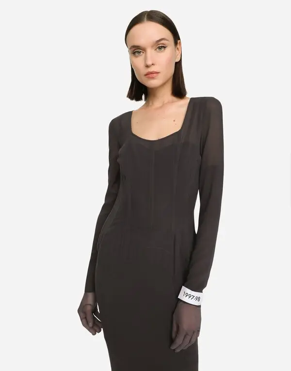Dolce & Gabbana Long-sleeve Georgette Dress