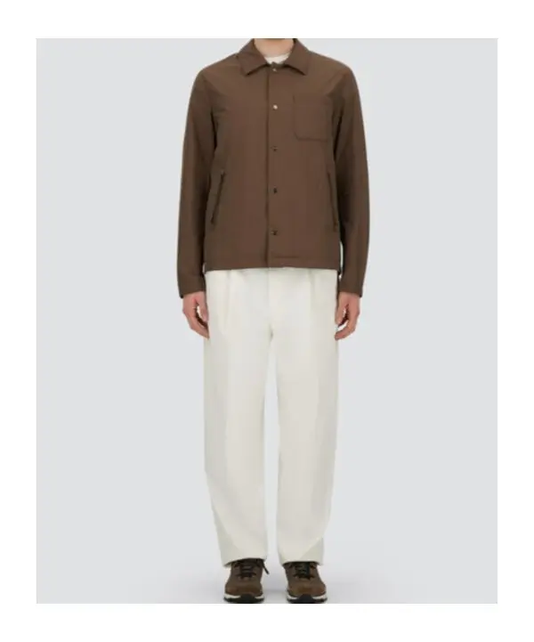 Herno Crinkled Shacket With Padded Lining - Brown