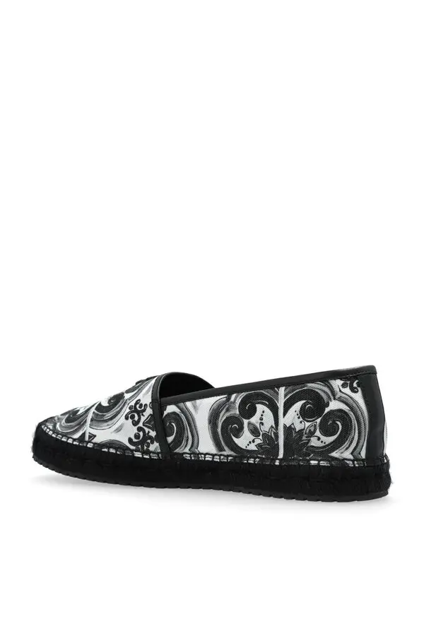 Dolce & Gabbana Majolica Printed Espadrilles - Black