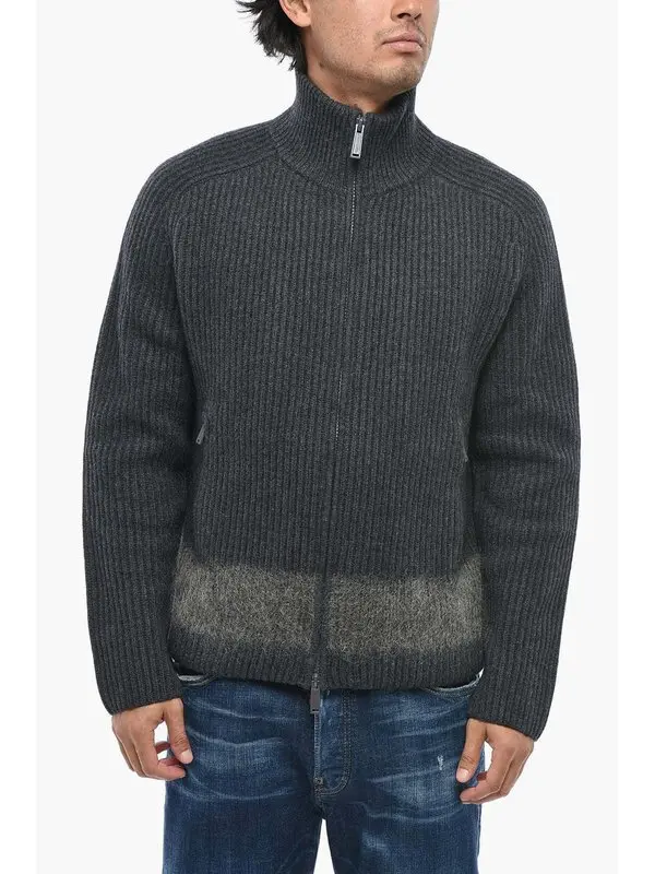 Dsquared2 High-neck Zipped Knitted Cardigan