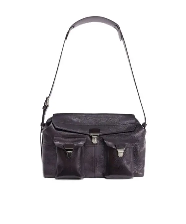 LEMAIRE Leather Week-end Shoulder Bag - Dark Mink Skin