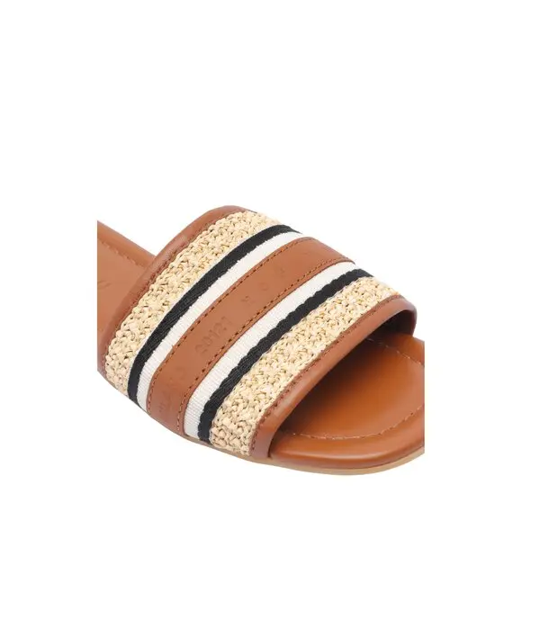 Hogan Striped Raffia Sandals