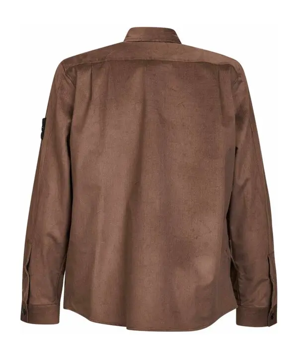 Stone Island Logo Patch Long Sleeved Shirt - Brown