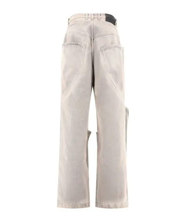 Attico High-waist Distressed Wide Leg Jeans