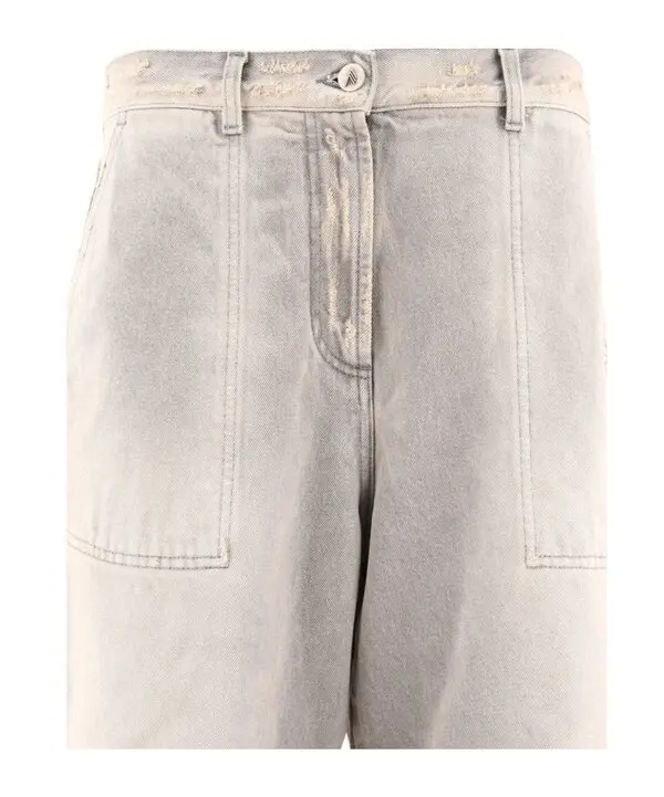 Attico High-waist Distressed Wide Leg Jeans
