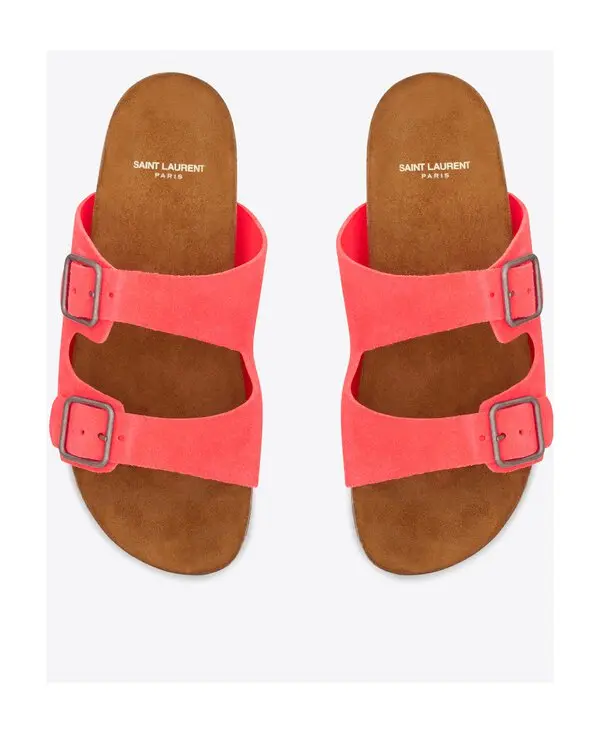 Saint Laurent Jimmy Double-strap Slip-on Sandals
