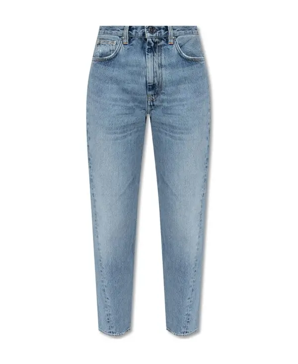 TOTEME High Waisted Cropped Jeans - Blue